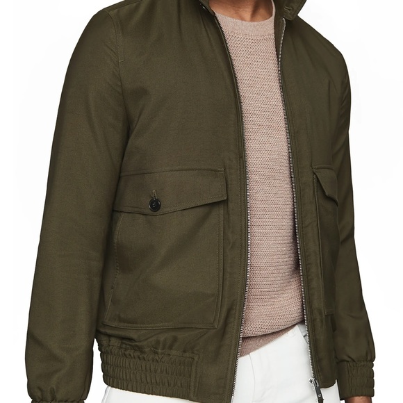 Reiss | Jackets & Coats | Reiss Kura Slim Fit Bomber Harrington Jacket ...